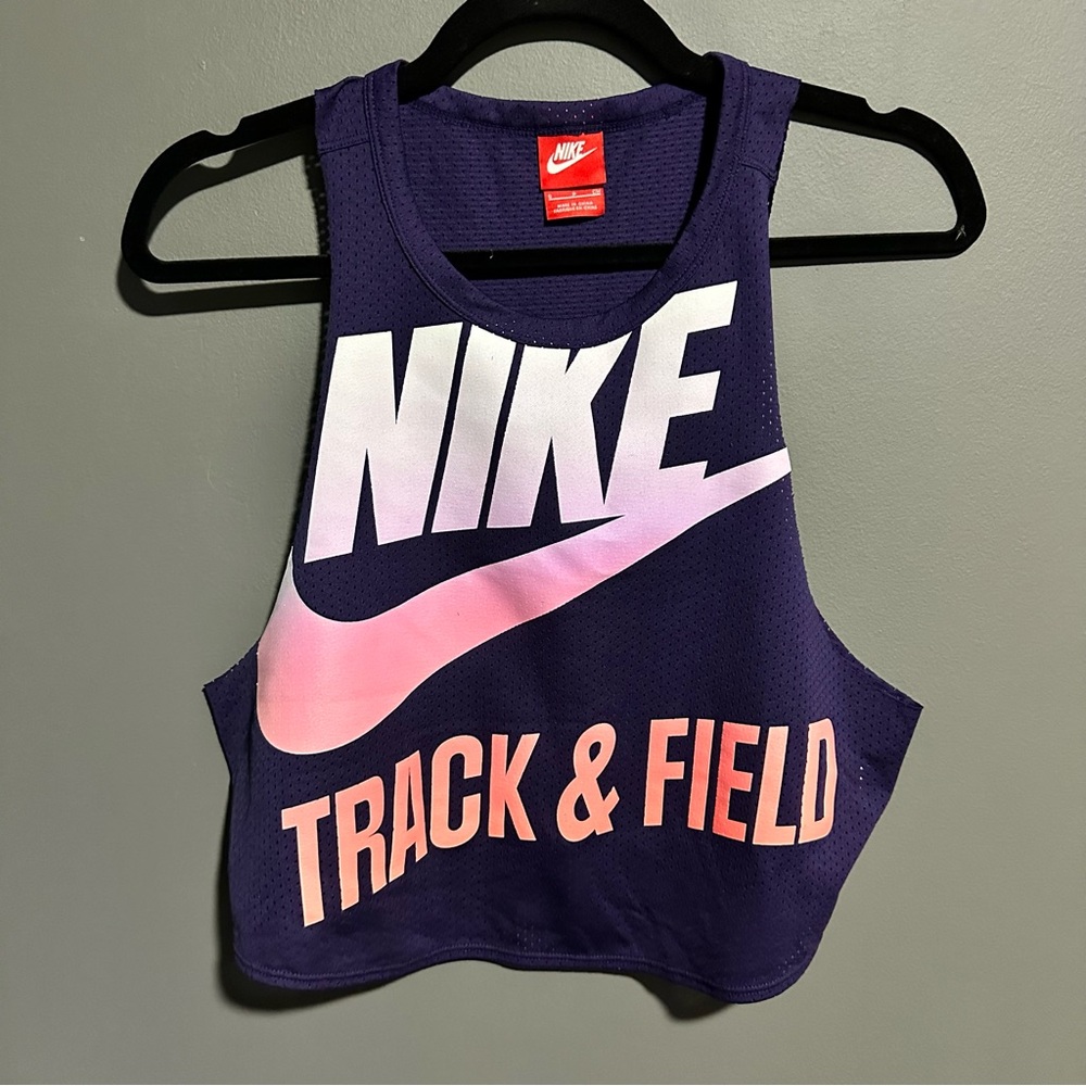 Purple Nike Track And Field Cropped Workout Tank - Gem
